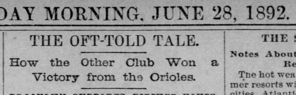 “How The Other Club Won A Victory From The Orioles.” | The Baseball ...